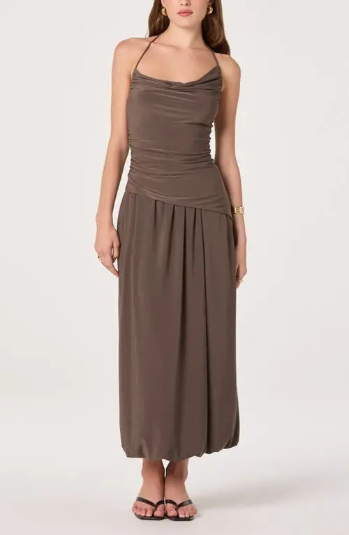 Astr The Label Savannah Ruched Cowl Neck Halter Top