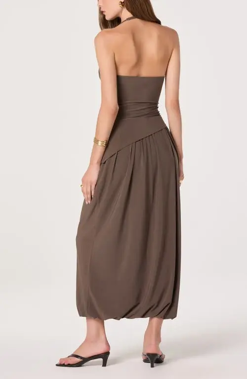 Astr The Label Savannah Ruched Cowl Neck Halter Top
