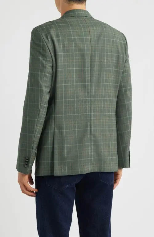 BOSS Hutson Slim Fit Windowpane Check Virgin Wool Sport Coat