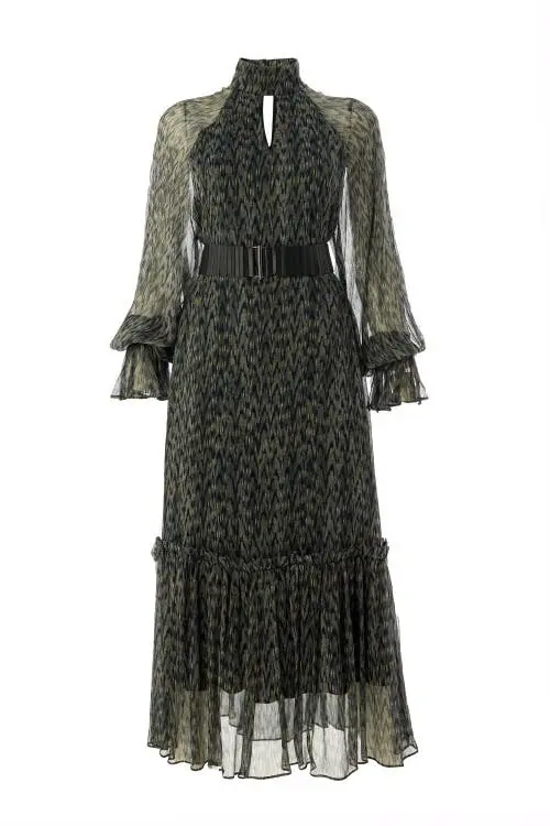 EXQUISE Zora Chiffon Midi Dress