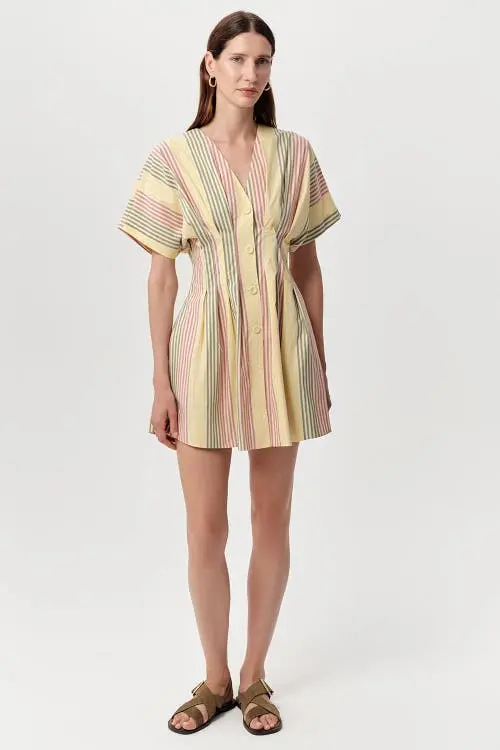 EXQUISE Vonne V Neck Pocketed Fitted Mini Dress