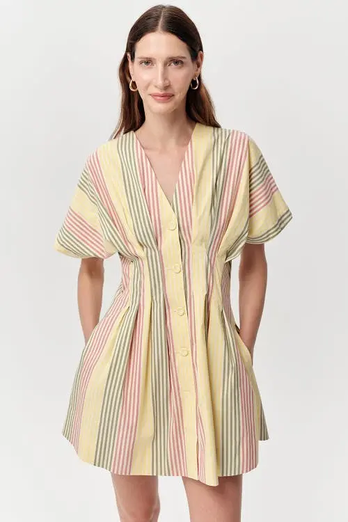 EXQUISE Vonne V Neck Pocketed Fitted Mini Dress