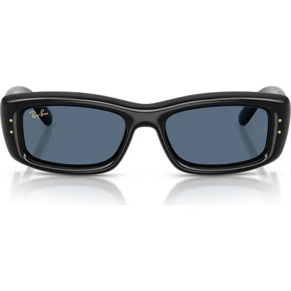 Ray-ban Kiliane Puffer 55mm Rectangle Sunglasses - Black/dark Blue