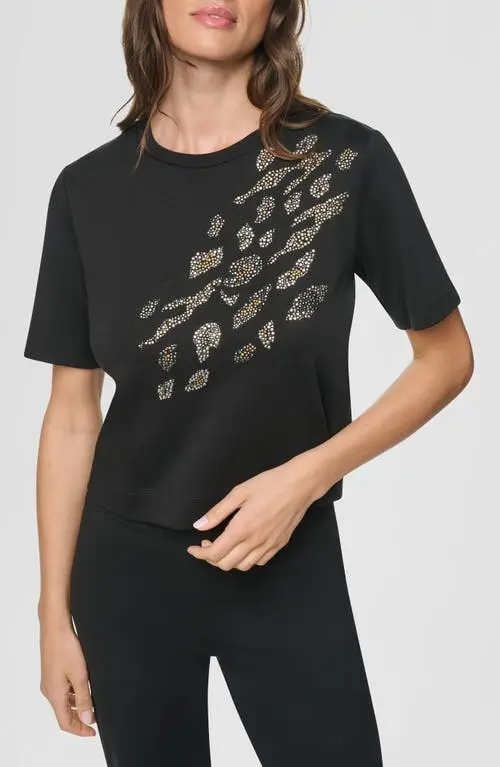 Dkny Animal Heat Set Stud Cotton T-shirt - Black