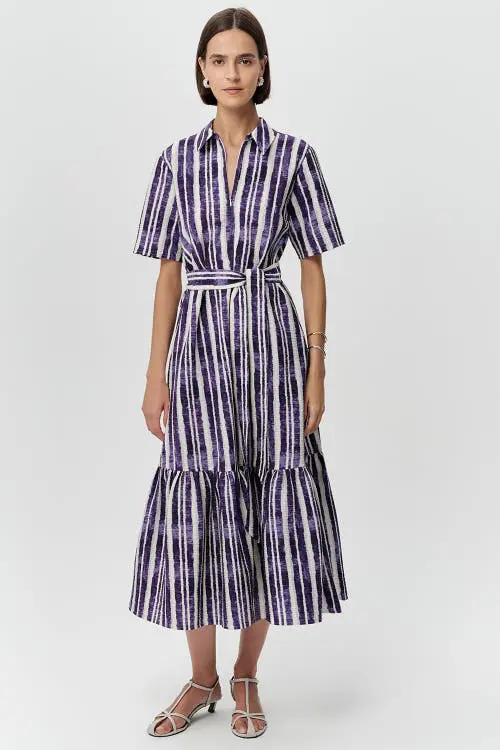 EXQUISE Xenia Striped Midi Dress