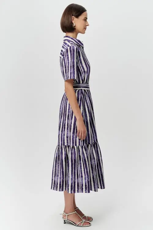 EXQUISE Xenia Striped Midi Dress