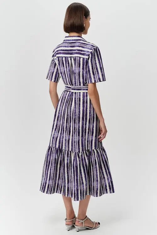 EXQUISE Xenia Striped Midi Dress