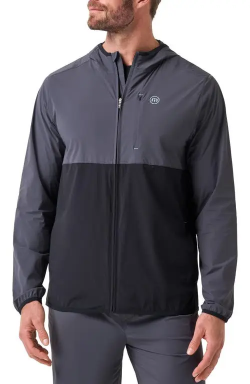 Travis Mathew Court Ready Colorblocked Hooded Performance Jacket - Black
