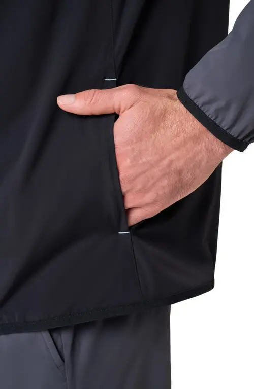 Travis Mathew Colorblocked Hooded Performance Jacket - Black