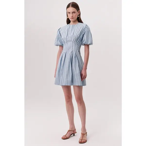 EXQUISE Nancy Puff Sleeve Fitted Pocketed Mini Dress