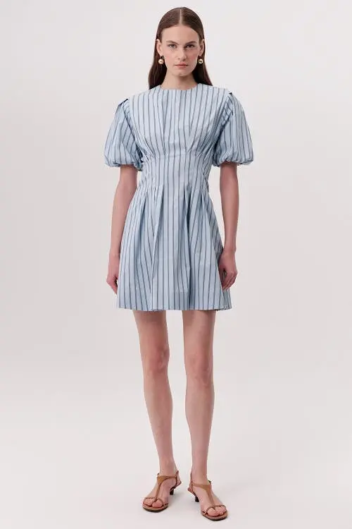 EXQUISE Nancy Puff Sleeve Fitted Pocketed Mini Dress