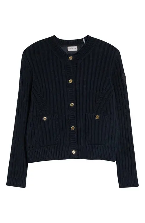 Moncler Mixed Media Down Cardigan - Blue