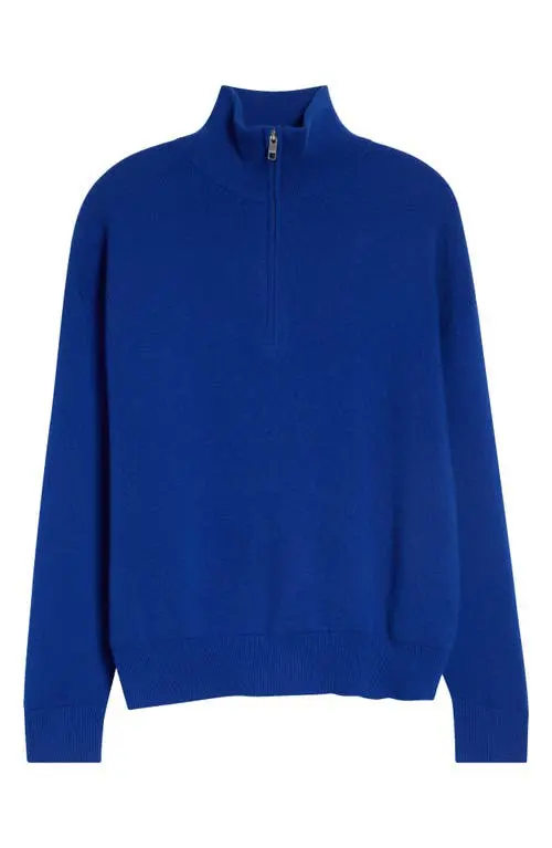 Staud Hudson Quarter Zip Cashmere Sweater - Cobalt