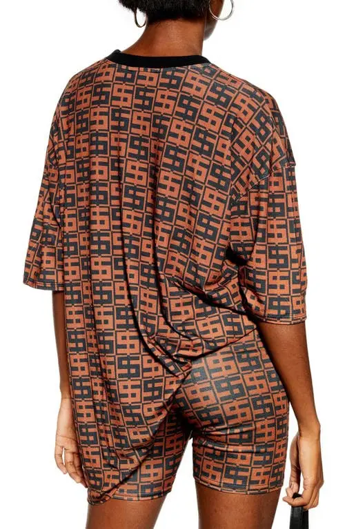 Topshop Monogram Oversize Boyfriend Tee