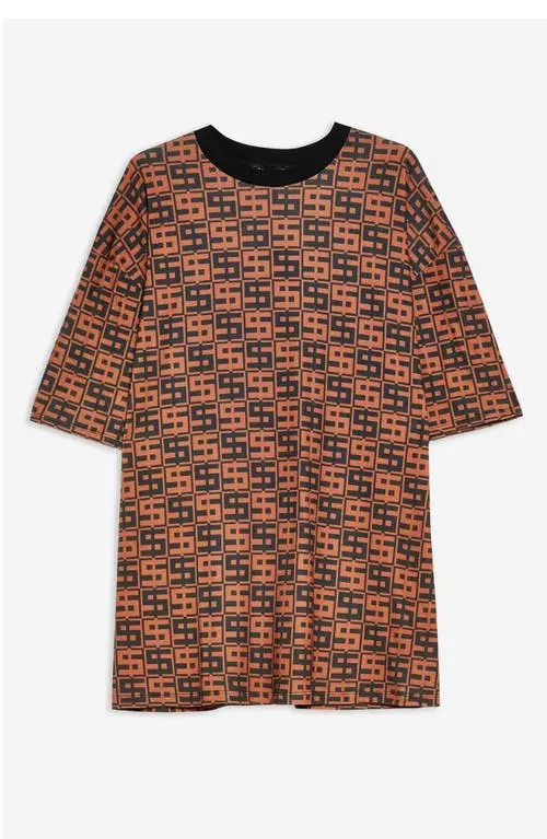 Topshop Monogram Oversize Boyfriend Tee