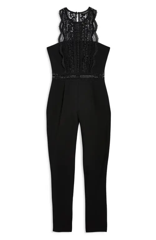 Topshop Saskia Lace Trim Jumpsuit