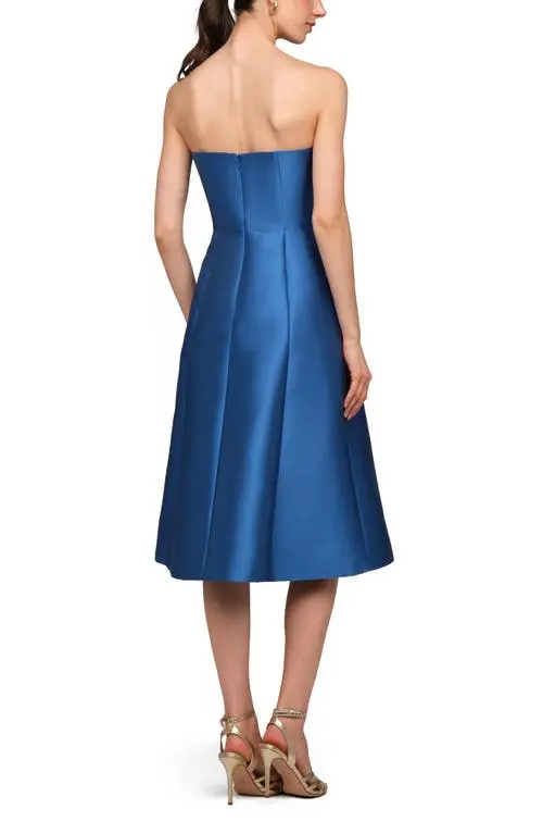 KAY UNGER Livia Strapless Satin Cocktail Dress