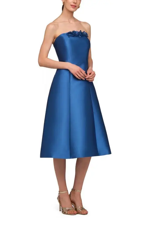 KAY UNGER Livia Strapless Satin Cocktail Dress