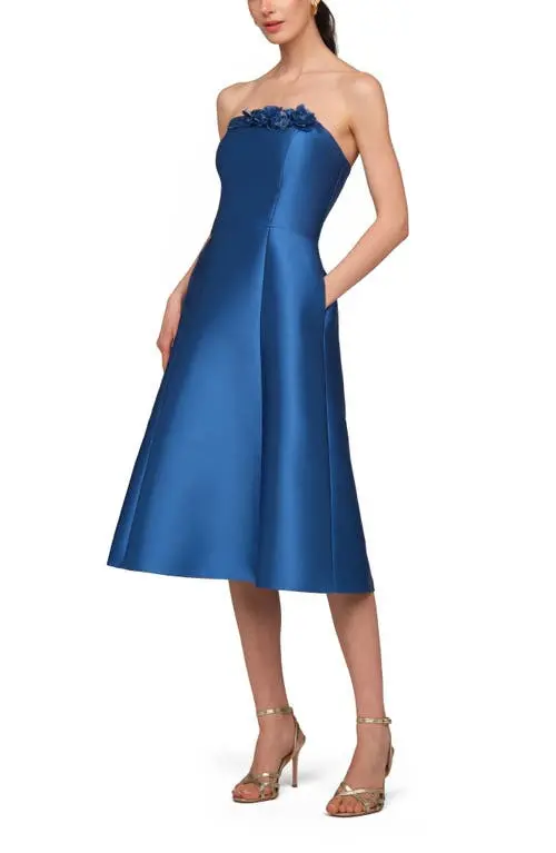 KAY UNGER Livia Strapless Satin Cocktail Dress