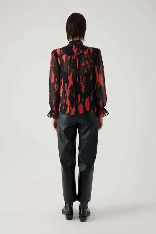 EXQUISE Agatha Sheer Chiffon Shirt