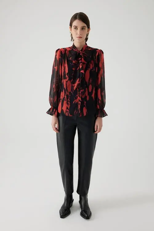 EXQUISE Agatha Sheer Chiffon Shirt