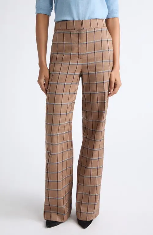 Veronica Beard Tonelli Plaid Wide Leg Pants