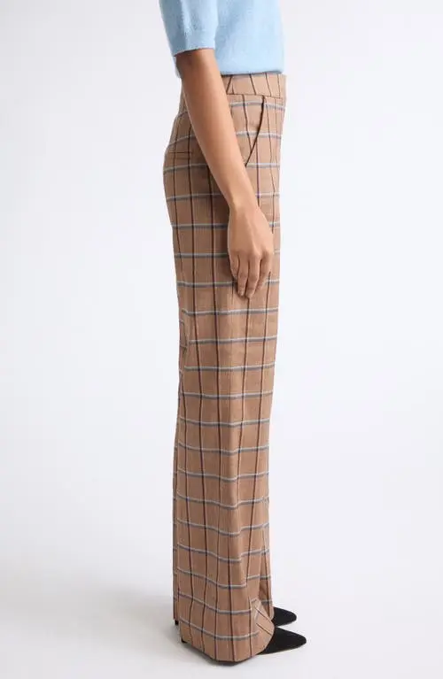 Veronica Beard Tonelli Plaid Wide Leg Pants