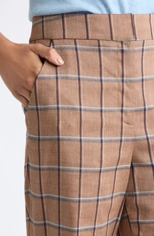Veronica Beard Tonelli Plaid Wide Leg Pants