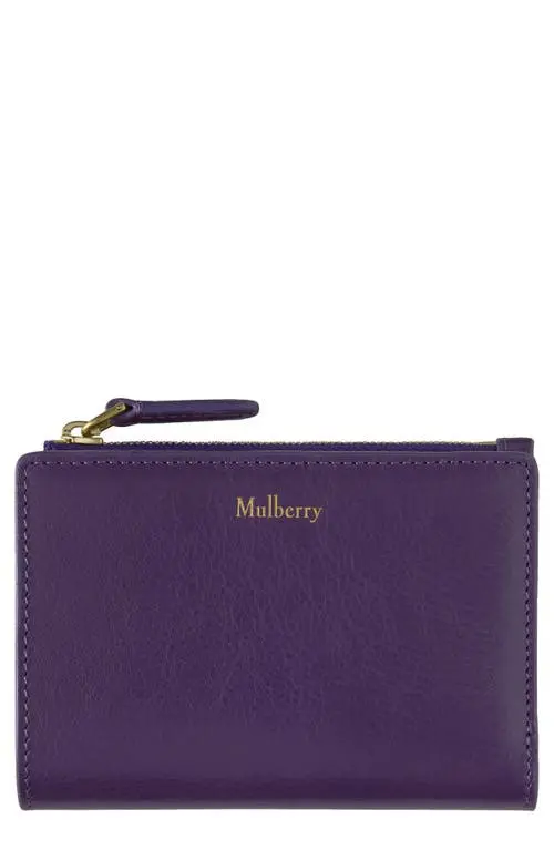 Mulberry Continental Bifold Leather Zip Wallet - Amethyst