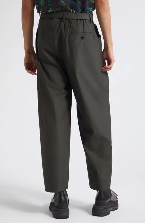Sacai Cotton Twill Belted Crop Pants