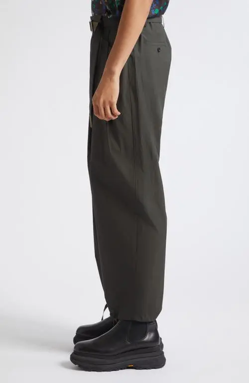 Sacai Cotton Twill Belted Crop Pants