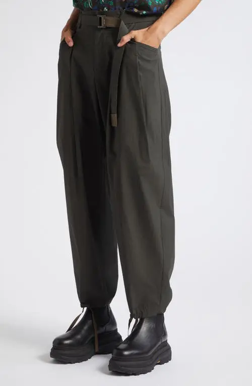 Sacai Cotton Twill Belted Crop Pants