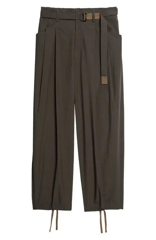 Sacai Cotton Twill Belted Crop Pants