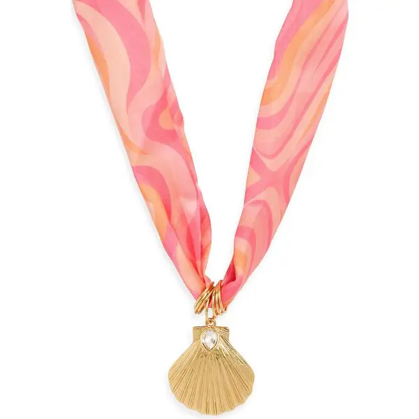 FRASIER STERLING Catalina Scarf Shell Pendant Necklace - Pink