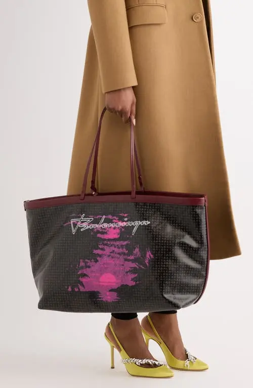 Balenciaga Medium Snob Coated Canvas Tote