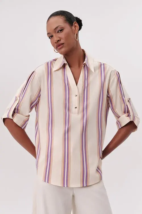 EXQUISE Melissa Short Sleeve Blouse