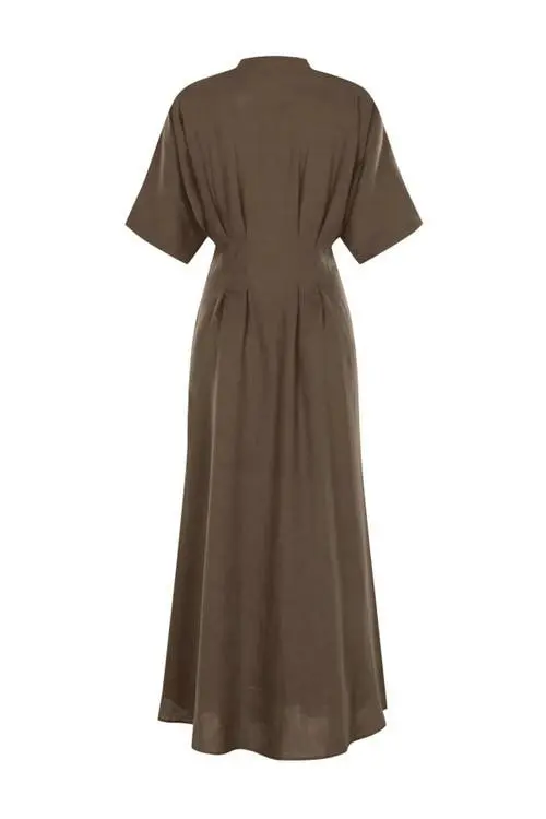 EXQUISE Samara Maxi Dress - Brown