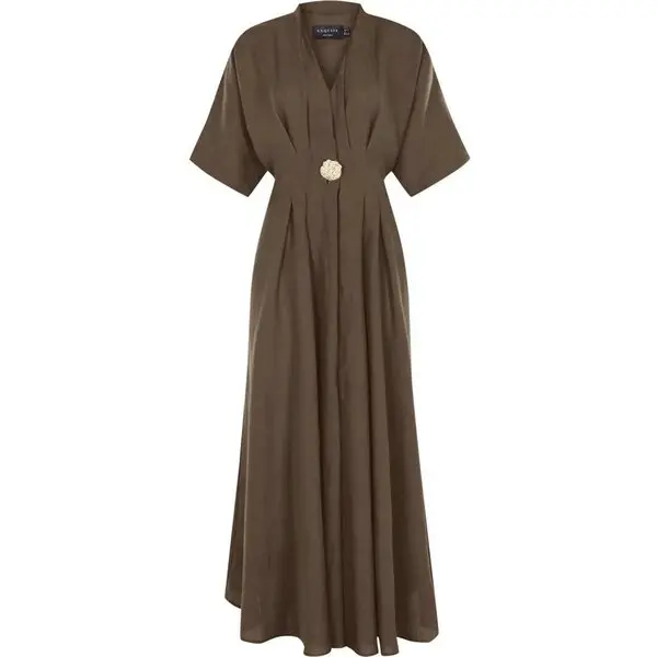 EXQUISE Samara Maxi Dress - Brown