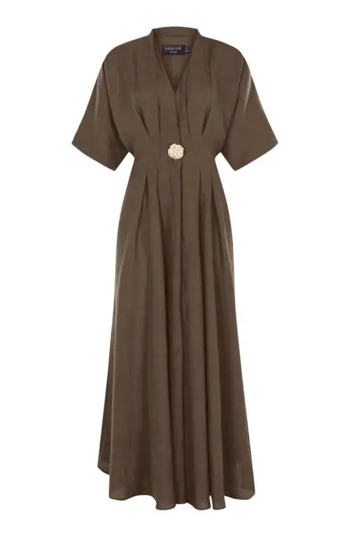 EXQUISE Samara Maxi Dress - Brown