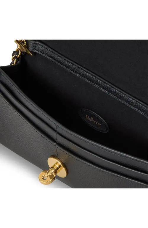 Mulberry Lily Leather Wallet On A Chain - Black