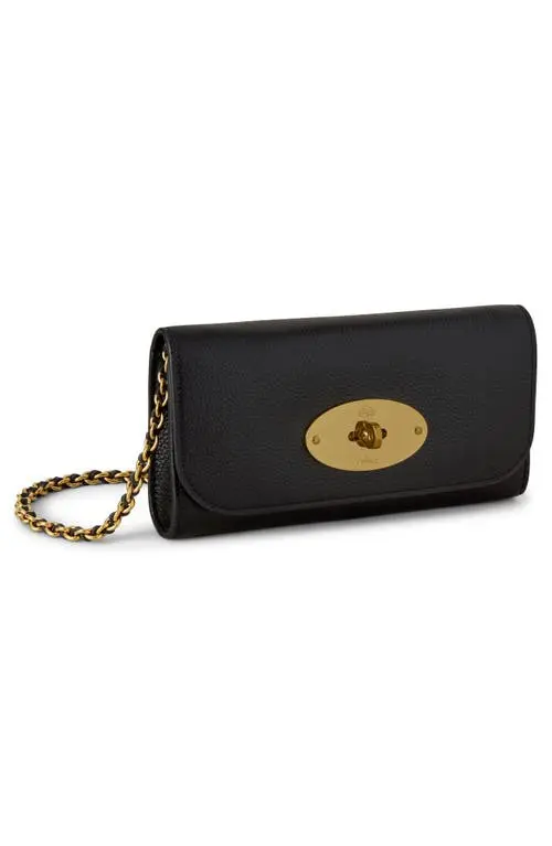 Mulberry Lily Leather Wallet On A Chain - Black
