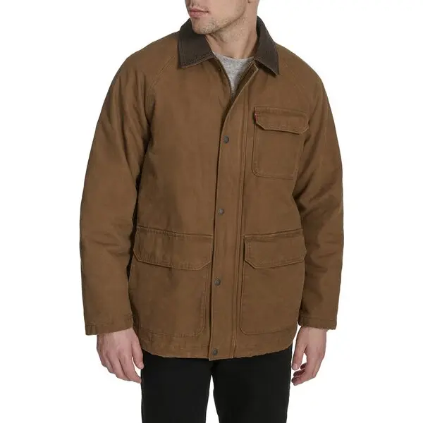 LEVI'S Cotton Canvas Field Jacket With Corduroy Collar - Brown