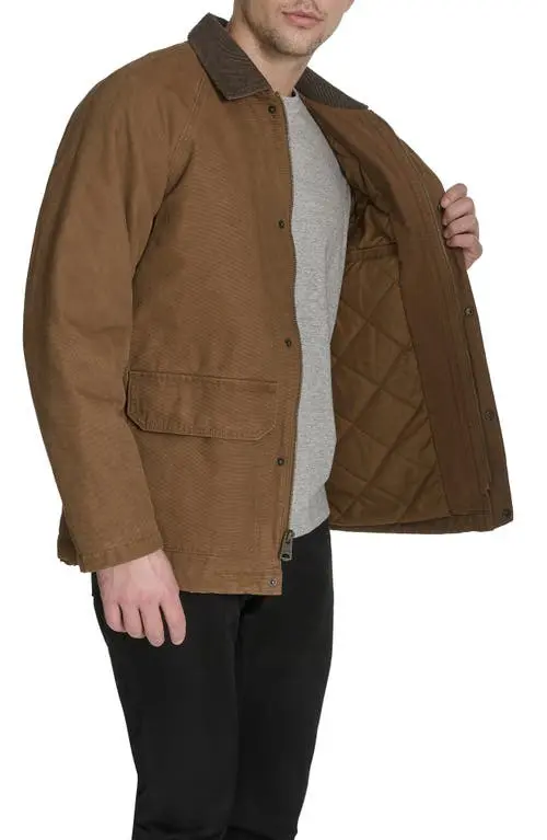 LEVI'S Cotton Canvas Field Jacket With Corduroy Collar - Brown