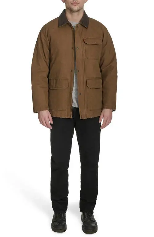 LEVI'S Cotton Canvas Field Jacket With Corduroy Collar - Brown