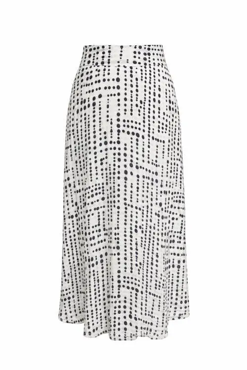 EXQUISE Ezra A Line Patterned Midi Skirt