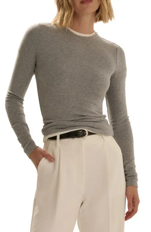 FAVORITE DAUGHTER The Heritage Long Sleeve Tee - Heather Grey