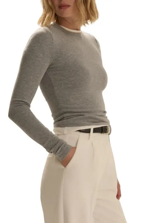 FAVORITE DAUGHTER The Heritage Long Sleeve Tee - Heather Grey