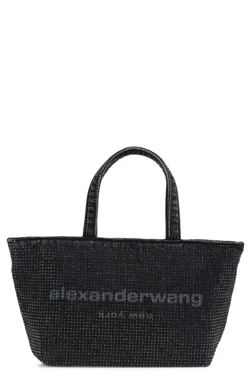 Alexander Wang Small Punch Hotfix Denim Tote - Grey Aged
