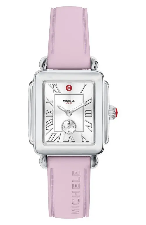 Michele Deco Sport Mid Silicone Strap Watch
