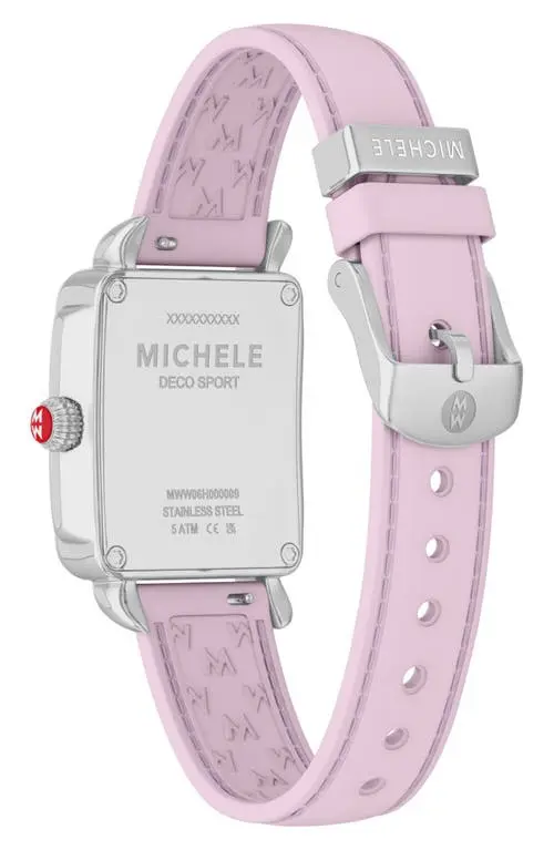 Michele Deco Sport Mid Silicone Strap Watch
